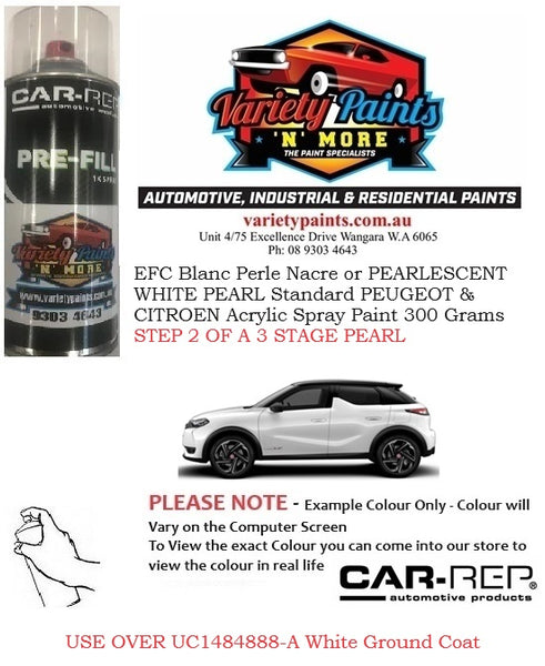 EFC Blanc Perle Nacre or PEARLESCENT WHITE PEARL PEUGEOT & CITROEN