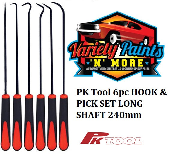 PKTool 6pc HOOK & PICK SET LONG SHAFT 240mm