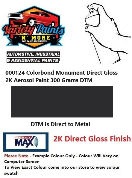 Colorbond Monument SATIN 2K Aerosol Paint 300 Grams 000124