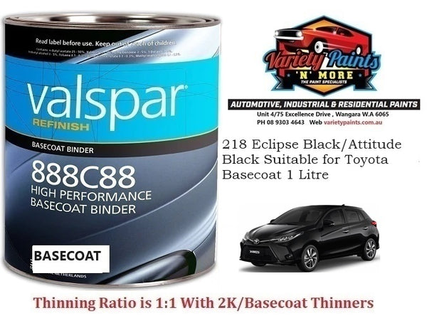 218 Eclipse Black/Attitude Black Suitable for Toyota Basecoat 1 Litre