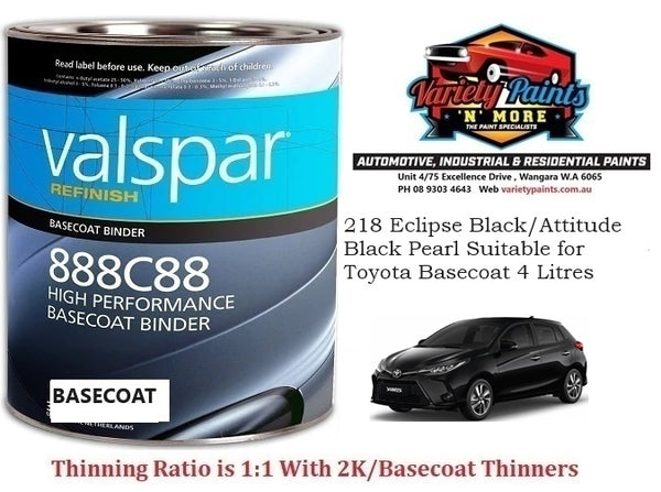 218 Eclipse Black/Attitude Black Suitable for Toyota Basecoat 4 Litres