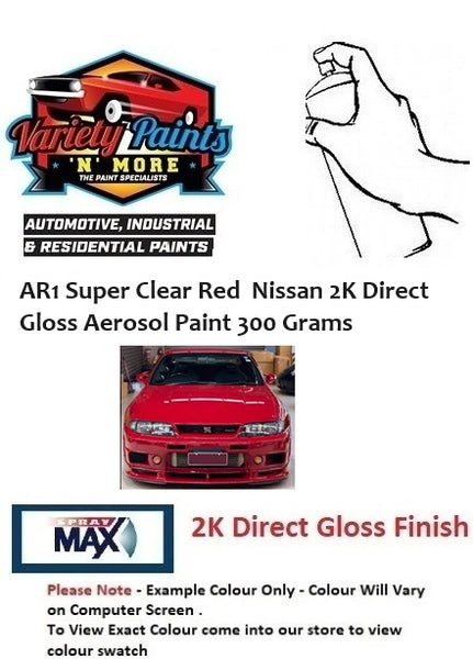 AR1 Super Clear Red Nissan 2K Direct Gloss Aerosol Paint 300 Grams
