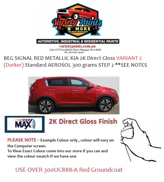 BEG SIGNAL RED METALLIC KIA 2K Direct Gloss VARIANT 2