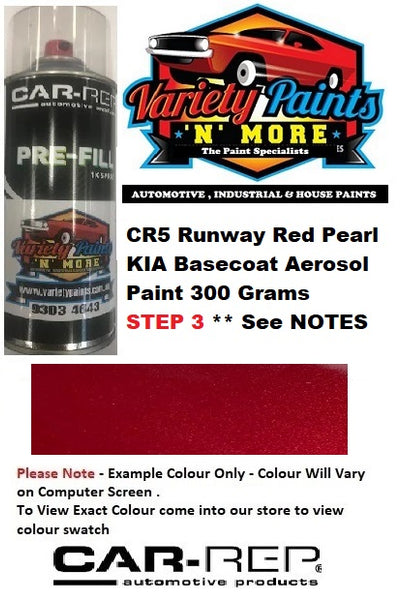 CR5 Runway Red Pearl KIA Basecoat Aerosol Paint 300