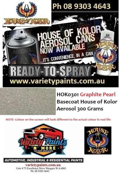 HOK0301 Graphite Pearl Basecoat House of Kolor Aerosol 300 Grams