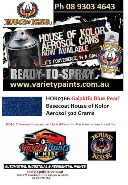 HOK0366 Galaktik Blue Pearl Basecoat House of Kolor Aerosol 300 Grams