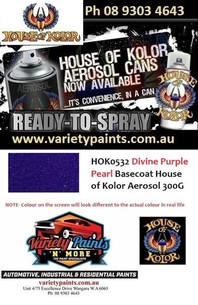 HOK0532 Divine Purple Pearl Basecoat House of Kolor Aerosol 300G