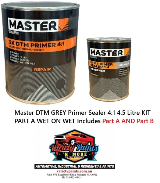 Master DTM GREY Primer Sealer 4:1 4.5 Litre KIT PART A WET ON WET Incl