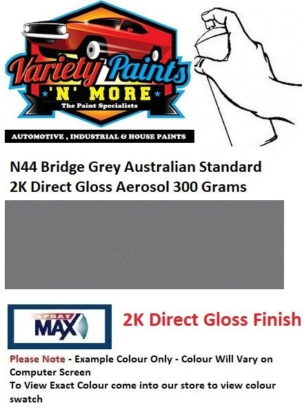 N44 Bridge Grey Australian Standard 2K Direct Gloss Aerosol 300 Grams