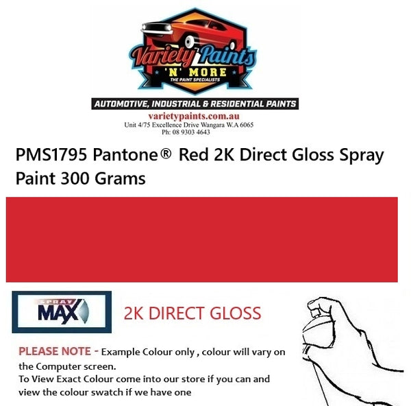 PMS1795 Pantone® Red 2K Direct Gloss Spray Paint 300 Grams