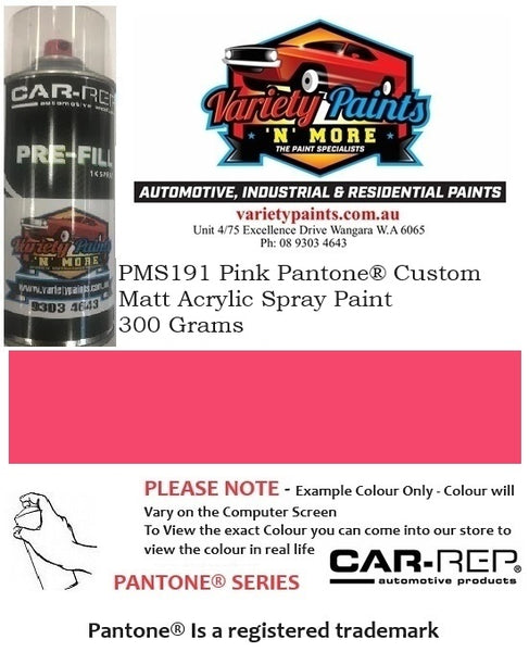 PMS191 Pink Pantone® Custom MATT ACRYLIC Spray Paint 300 Grams
