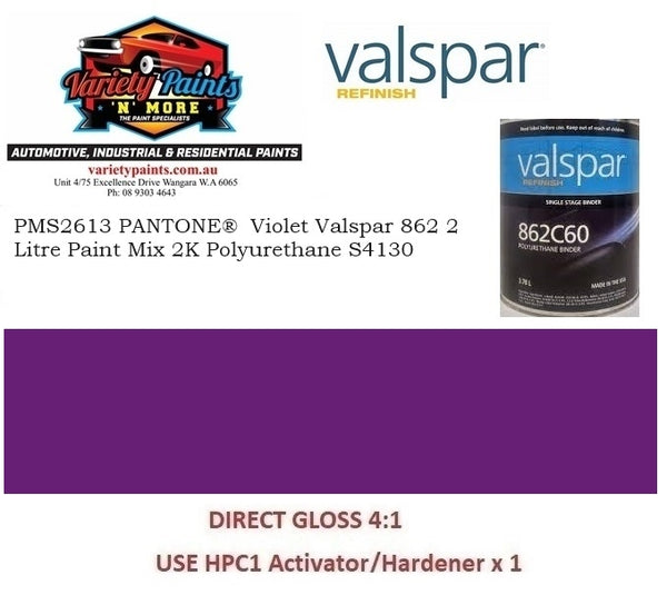 PMS2613 Pantone® Violet Valspar 862 2 Litre Paint Mix 2K Polyurethane