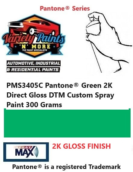 PMS3405C Pantone® Green 2K DIRECT GLOSS DTM Custom Spray Paint 300 Gra