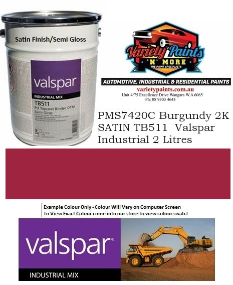 PMS7420C Burgundy 2K SATIN TB511 Valspar Industrial 2 Litres