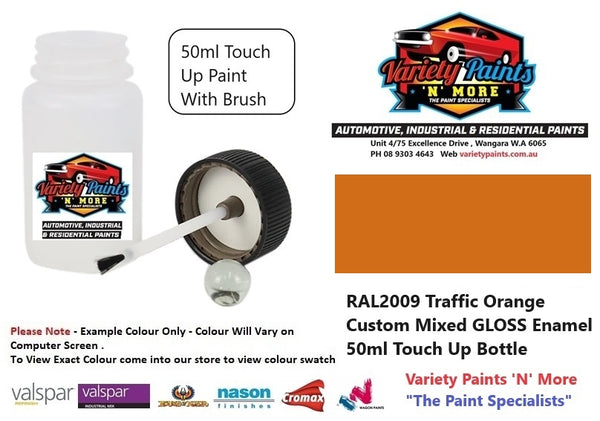 RAL2009 Traffic Orange Custom Mixed Enamel 50ml Touch Up Bottle