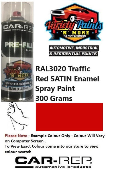 RAL3020 Traffic Red SATIN Enamel Spray Paint 300 Grams