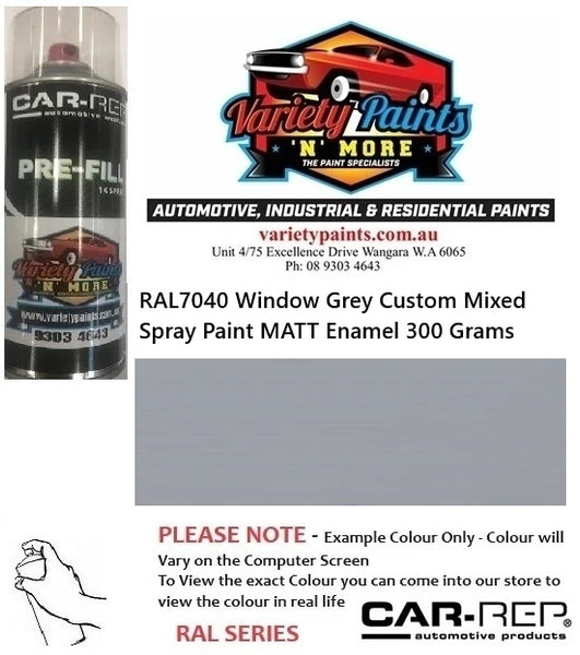 RAL7040 Window Grey Custom Mixed Spray Paint MATT Enamel 300 Grams