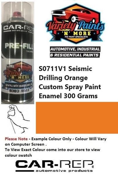 S0711V1 Seismic Drilling Orange Custom Spray Paint Enamel 300 Grams