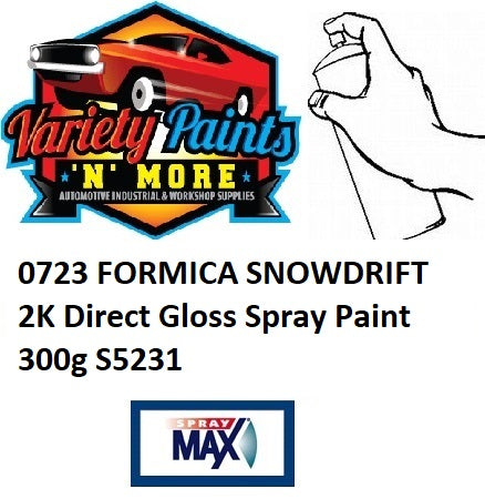 0723 FORMICA SNOWDRIFT 2K Direct Gloss Spray Paint 300g S5231
