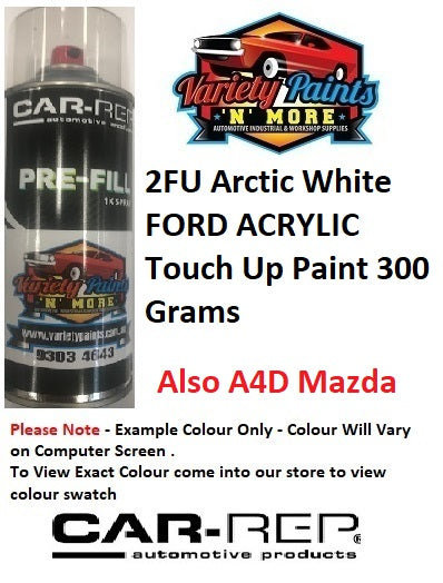 A4D/2FU/SWU Arctic White Ford/Mazda ACRYLIC Touch Up Paint 300 Grams