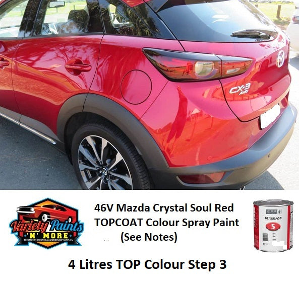 46V Mazda Crystal Soul Red paint 4 Litres Step 3 (See Notes)