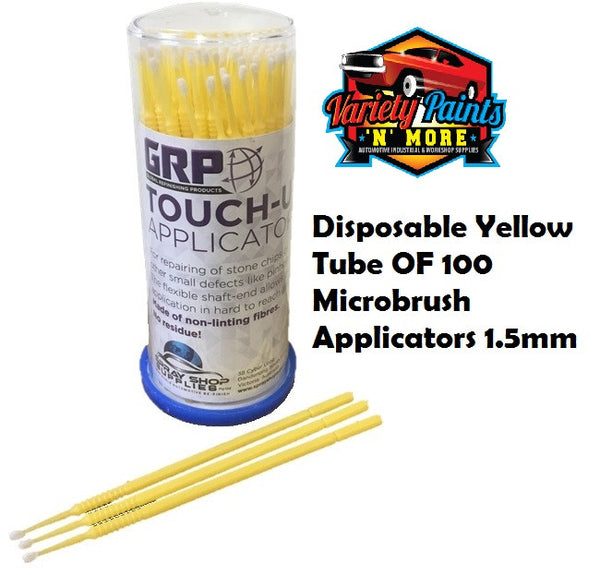 Disposable Yellow Tube OF 100 Microbrush Applicators 1.5mm