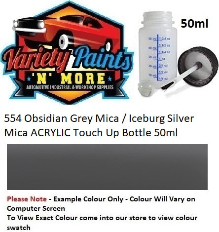 554 Obsidian Grey Mica / Iceburg Silver Mica ACRYLIC Touch Up Bottle 5
