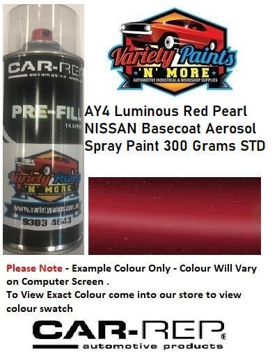 AY4 Luminous Red Pearl NISSAN Basecoat Aerosol Spray Paint