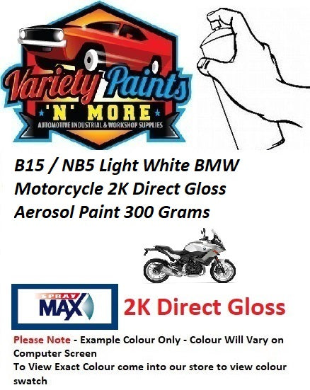 B15 / NB5 Light White BMW Motorcycle 2K Direct Gloss Aerosol Paint 300 ...