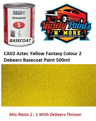 Fantasy Colour CA02 Aztec Yellow Pearl Debeers Basecoat Paint 500ml