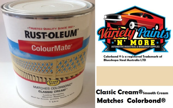 RustOleum Colourmate® Classic Cream TM Colorbond® 1 Litre Paint