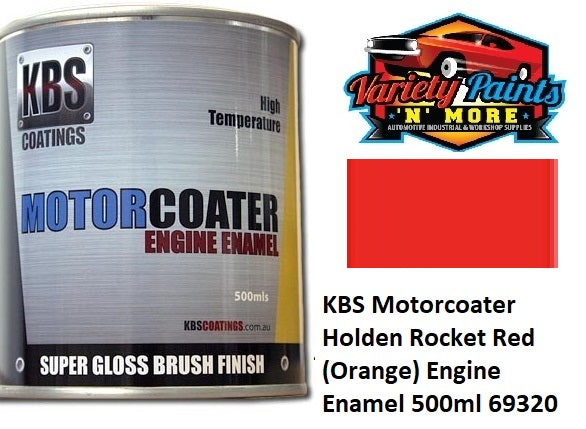 KBS Motorcoater Holden Rocket Red (Orange) Engine Enamel 500ml
