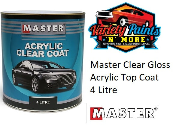 Master Clear SATIN Acrylic Top Coat 4 Litre TCC4S
