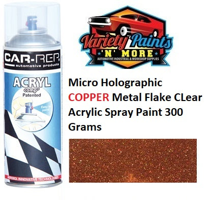 Micro Holographic COPPER Metal Flake CLear Acrylic Spray Paint 300 Gra