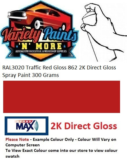 RAL3020 Traffic Red Gloss 862 2K Direct Gloss Spray Paint 300 Grams