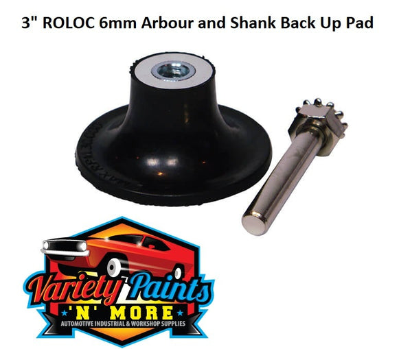 2" ROLOC 6mm Arbour and Shank Back Up Pad GRP