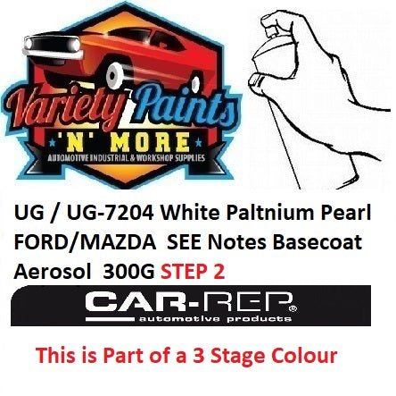 UG / UG-7204 White PLATNIUM Pearl FORD/MAZDA SEE Notes Basecoat Aeroso
