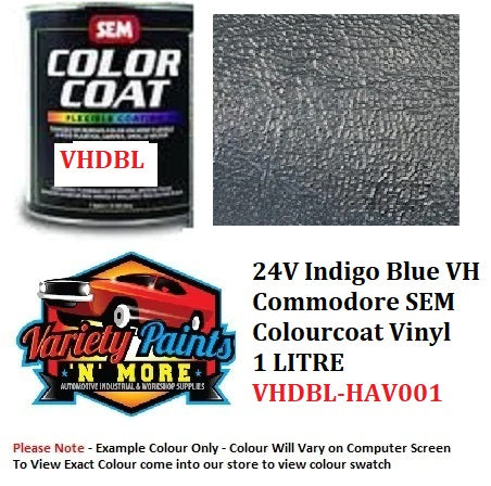 24V Indigo Blue VH Commodore SEM Colourcoat Vinyl 1 LITRE